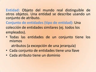 Modelo entidad relación de base de datos | PPTX