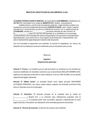 Modelo estatutos sas (1) | DOC
