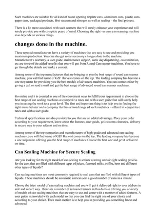 Model of can sealing machine | PDF