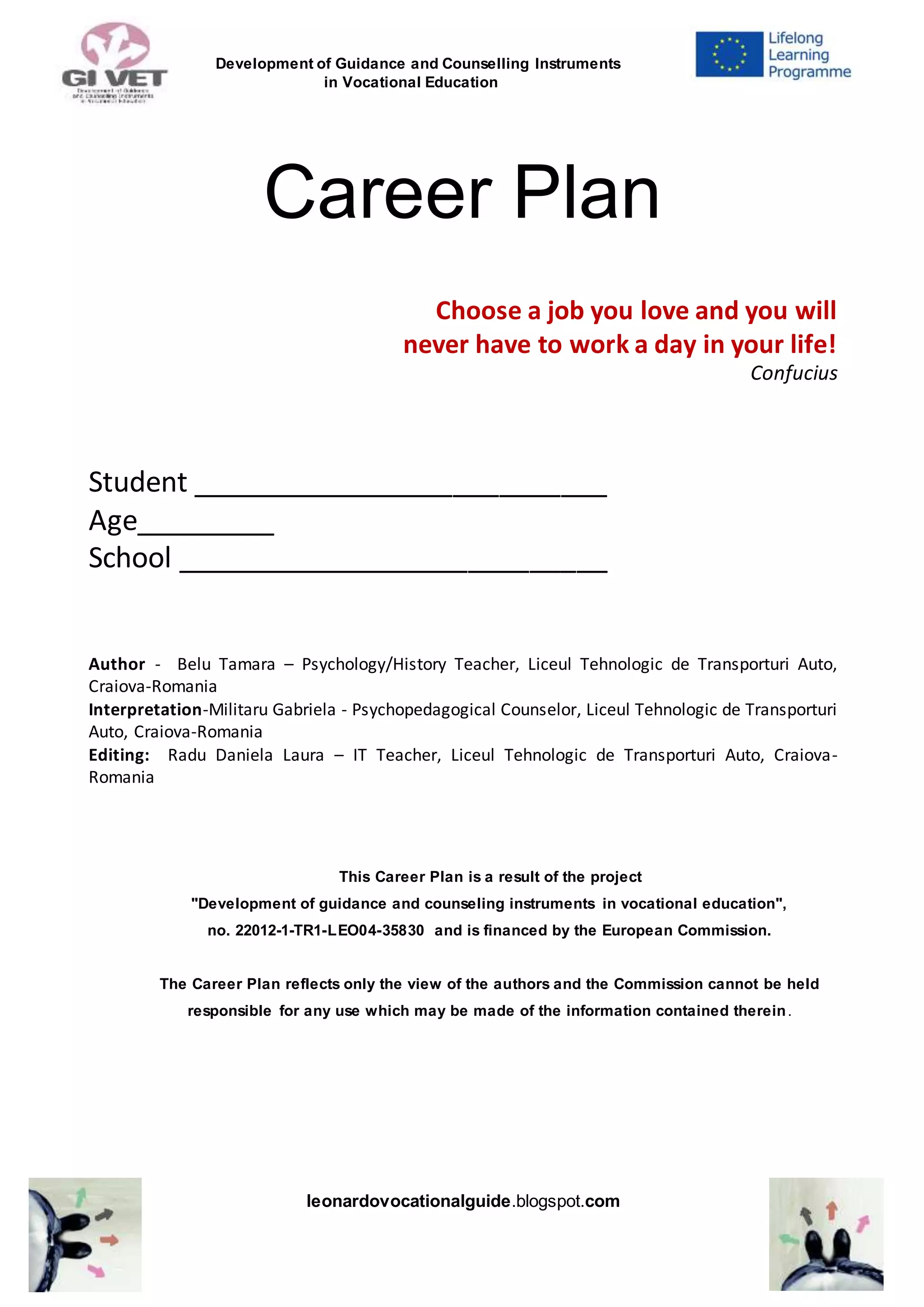 Model of career plan ro_auto_en(1) | PDF