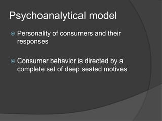 Model of CB unit 1 Introducton and models o Consumer Behaviour | PPT