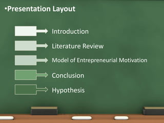 Model of entrepreneurial motivation | PPTX