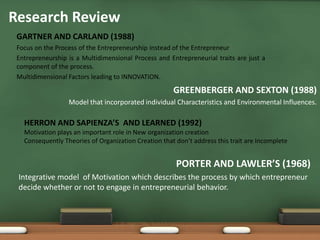 Model of entrepreneurial motivation | PPTX