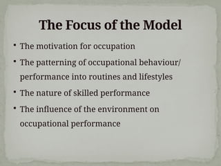 Model of Human Occupation in Occupational Therapy | PPT