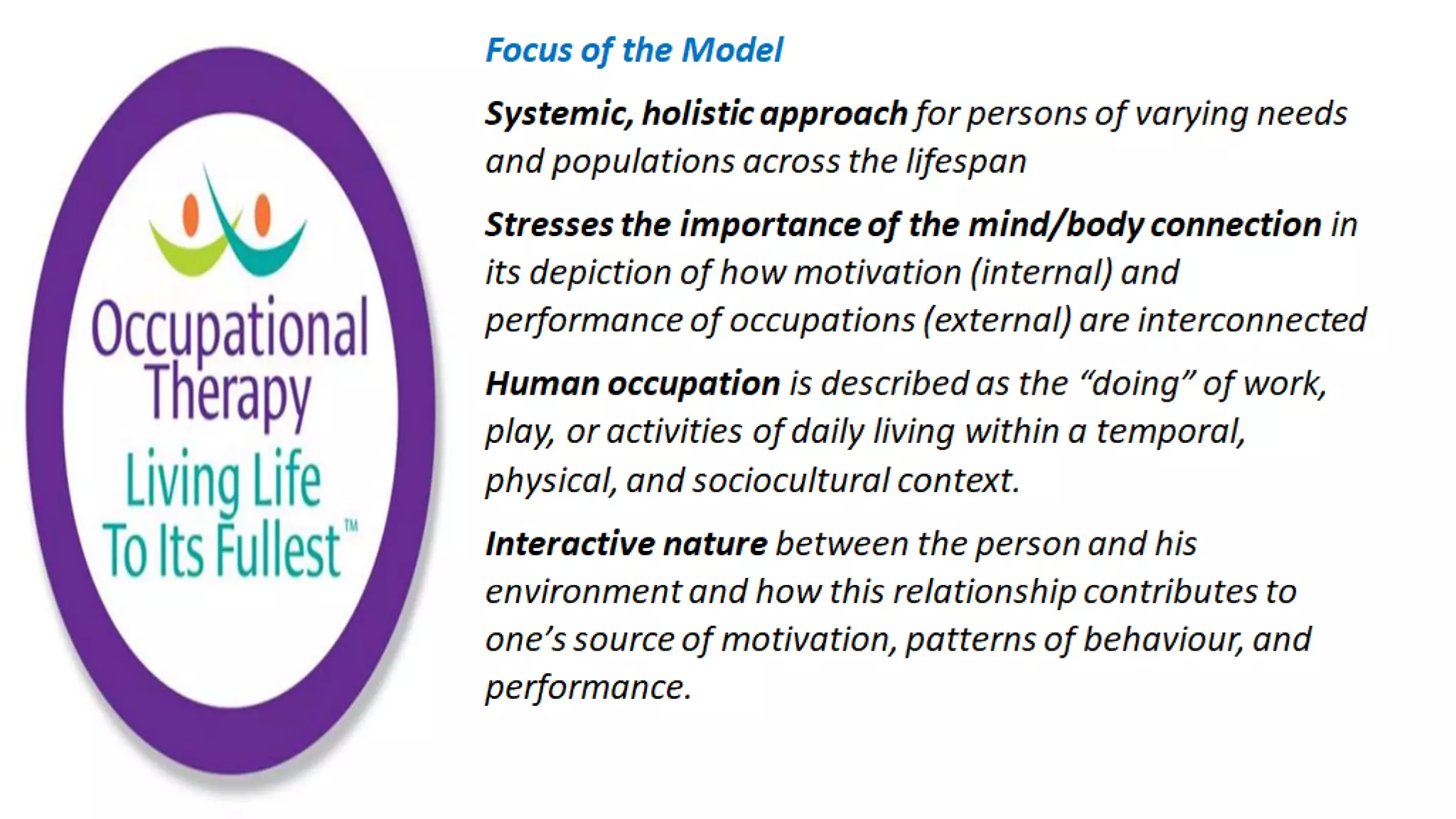 Applying The Model of Human Occupations | PPTX