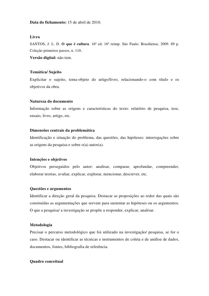 Fichamento De Artigo Modelo