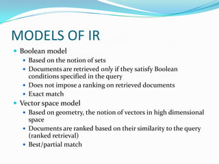 Model of information retrieval (3) | PPTX