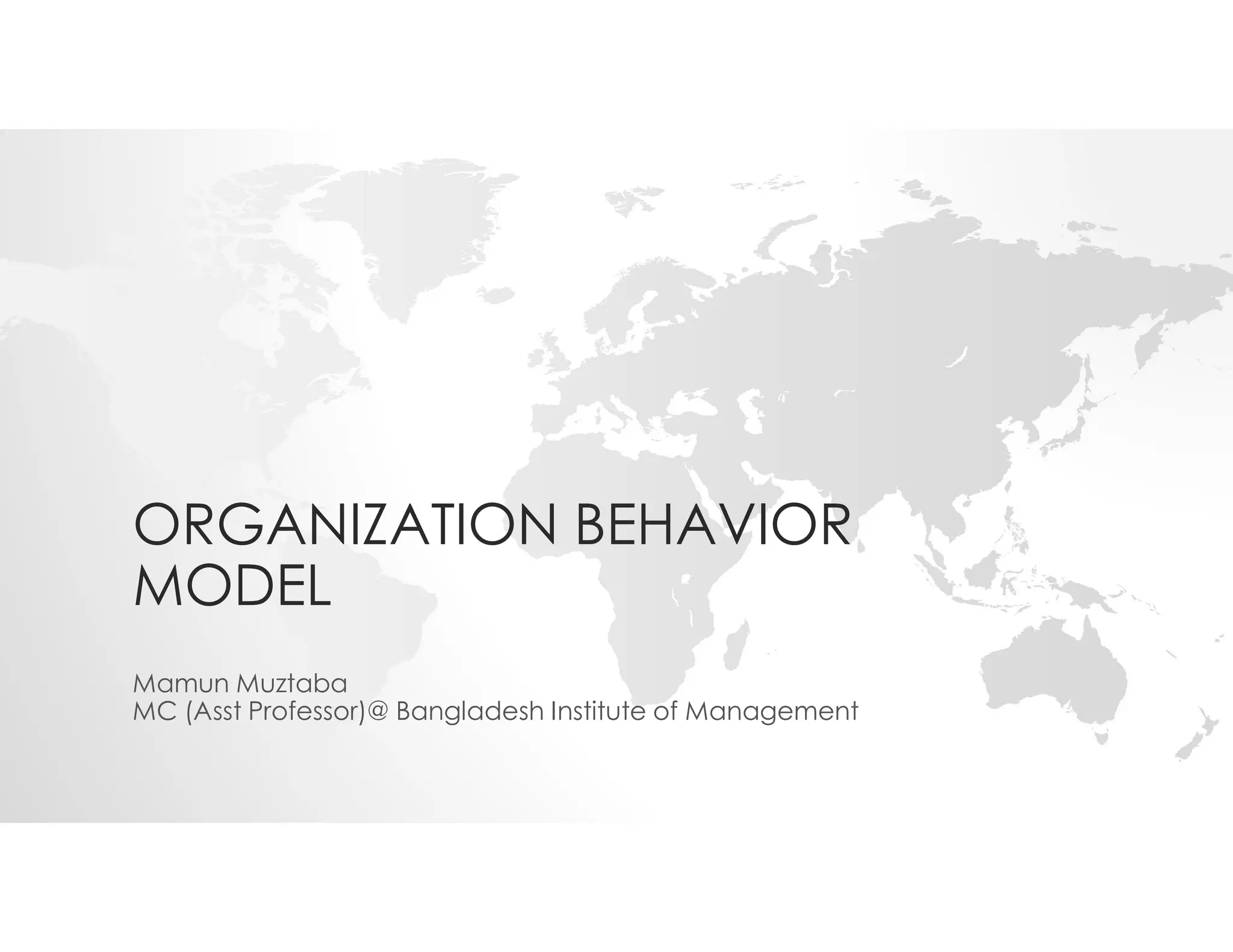 Model of organization behavior | PPT