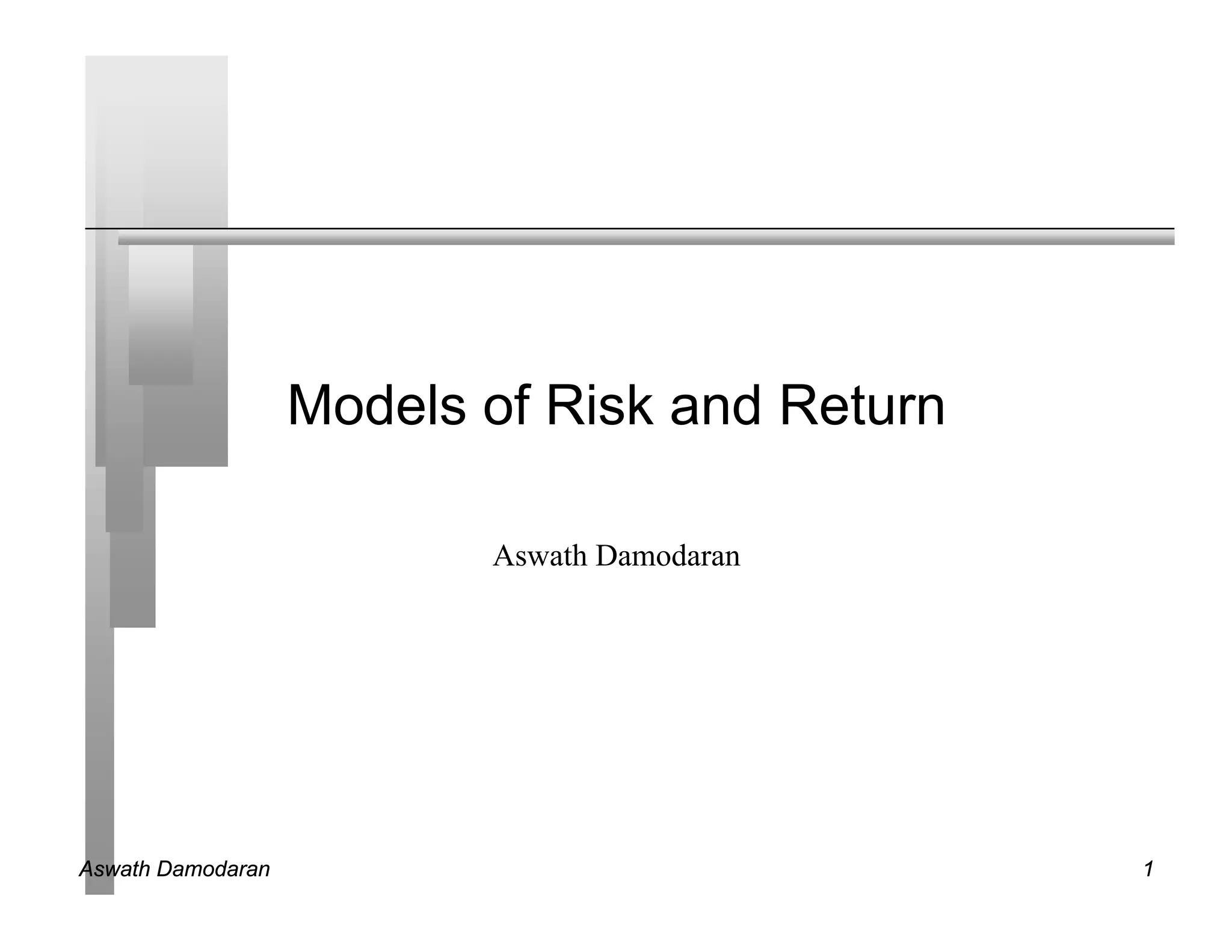 Model of risk and return | PPT