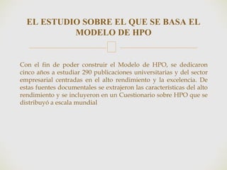 Modelo high performance organization | PPTX