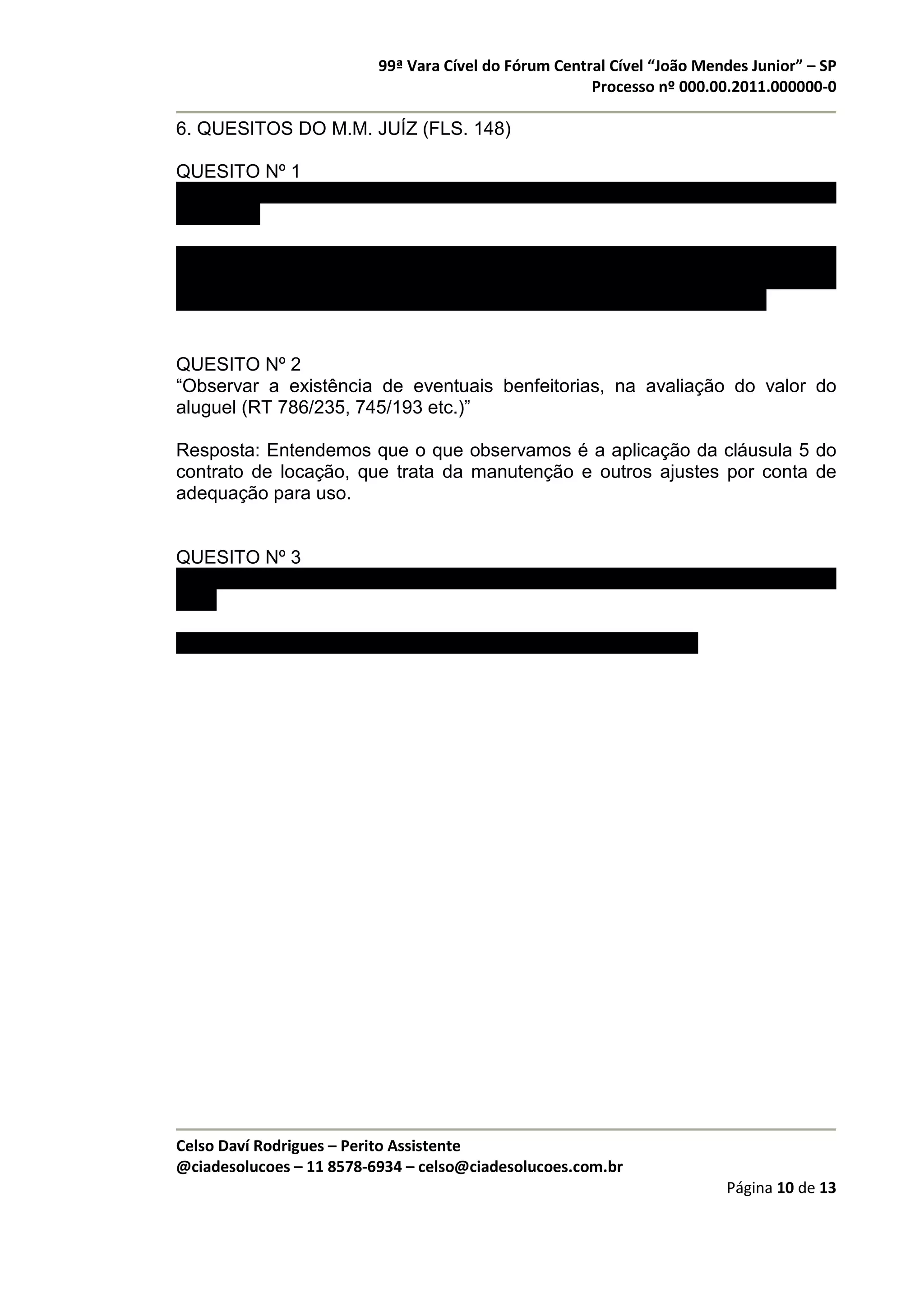 Modelo laudo pericial de ação renovatória | PDF