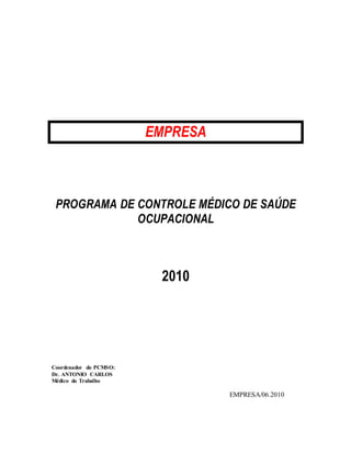 Modelo PCMSO | DOCX