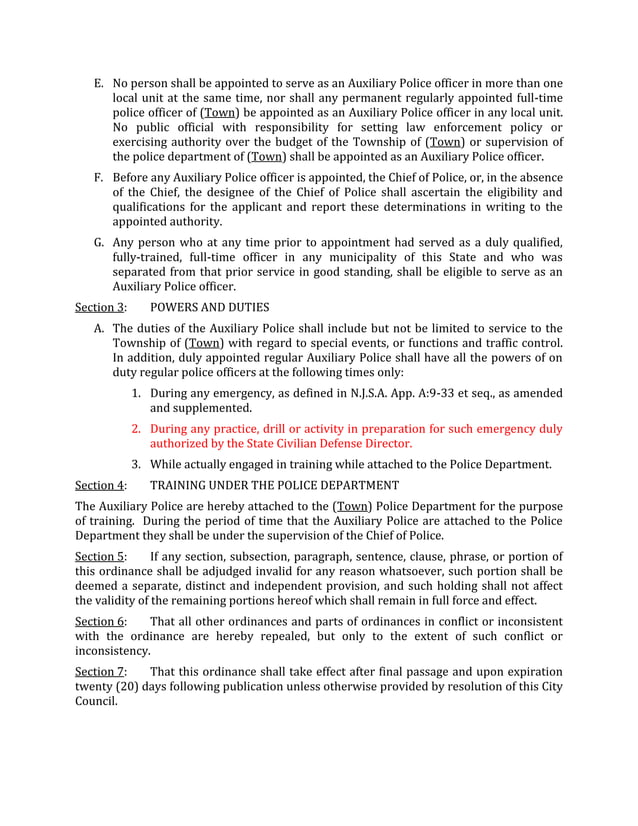 Creating and Auxiliary Police Force | PDF