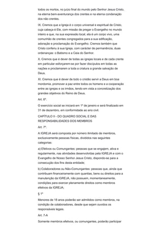 [Modelo] Regimento Interno de Igreja - Fábio Peres da Silva | PDF