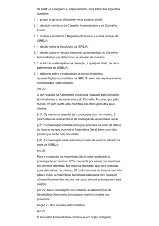 [Modelo] Regimento Interno de Igreja - Fábio Peres da Silva | PDF