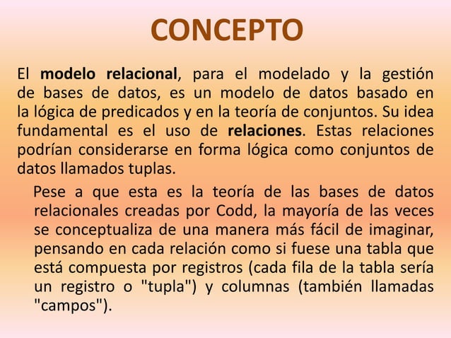 Modelo relacional | PPT