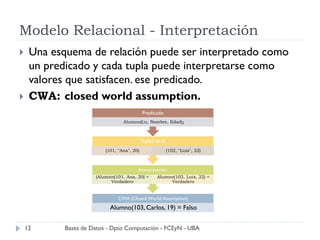Modelo Relacional pasaje de DER a MR exactas UBA | PDF