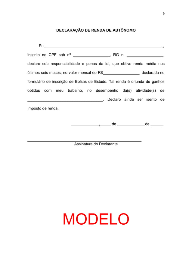 Modelos de-declaracoes-este | PDF
