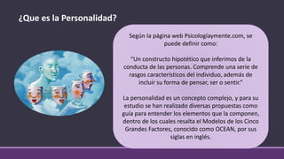Modelo De Personalidad De Los Cinco Grandes
