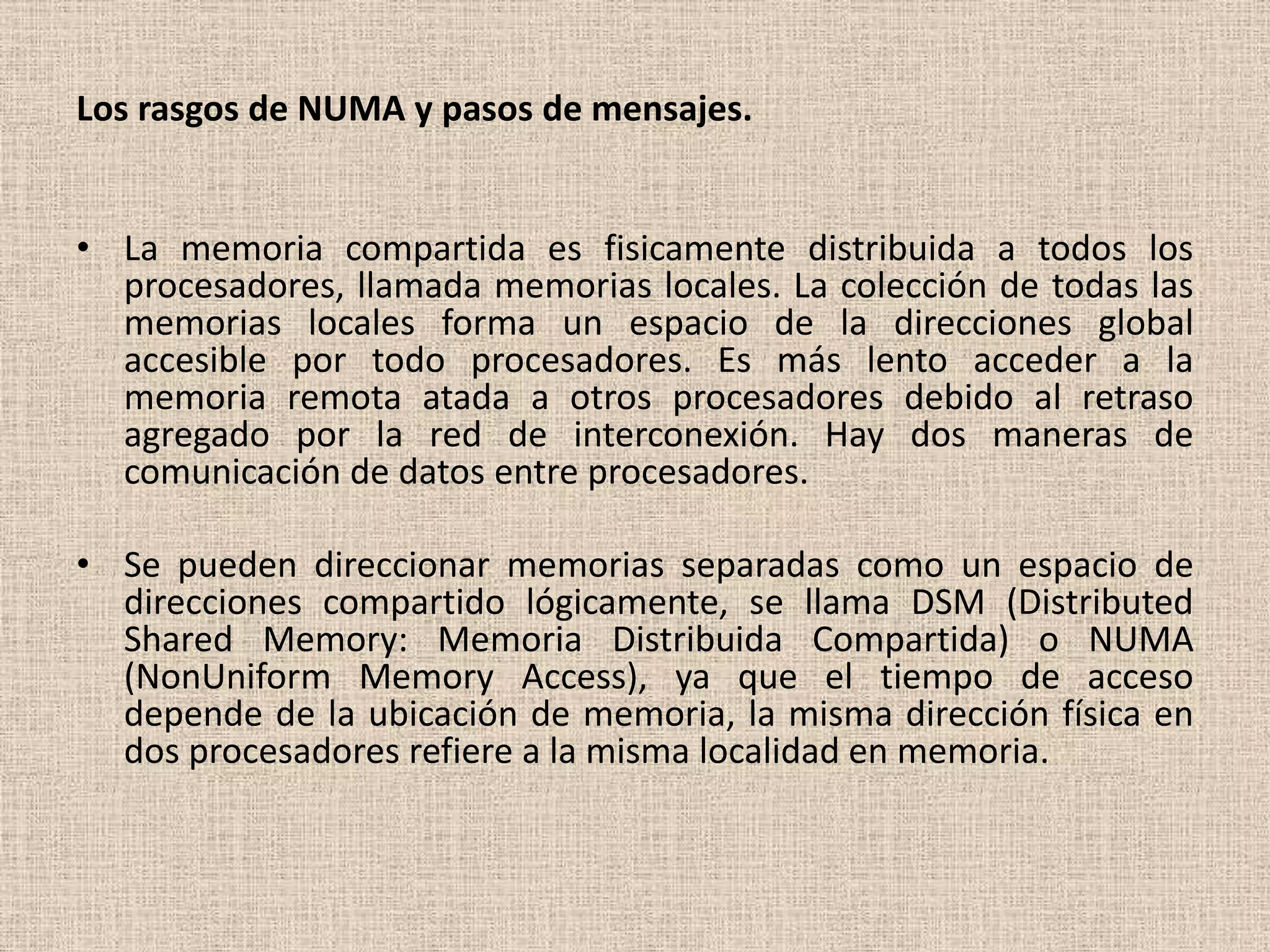 Modelos de acceso a la memoria(uma,numa,coma,norma) | PPTX
