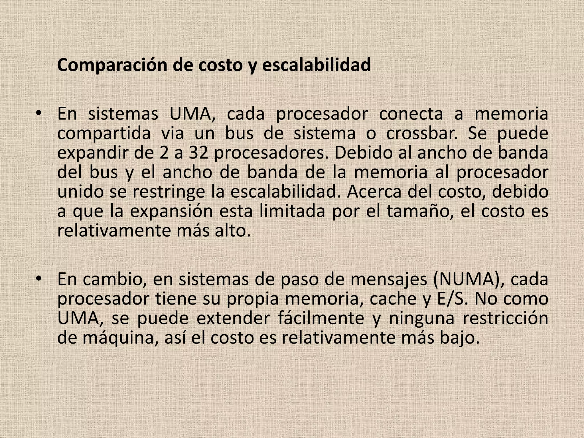Modelos de acceso a la memoria(uma,numa,coma,norma) | PPTX