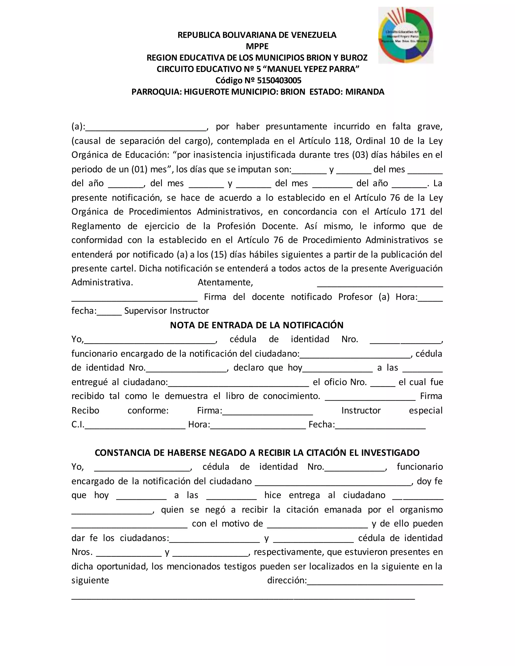 Modelos de actas por incumplimiento | DOCX | Professional School ...