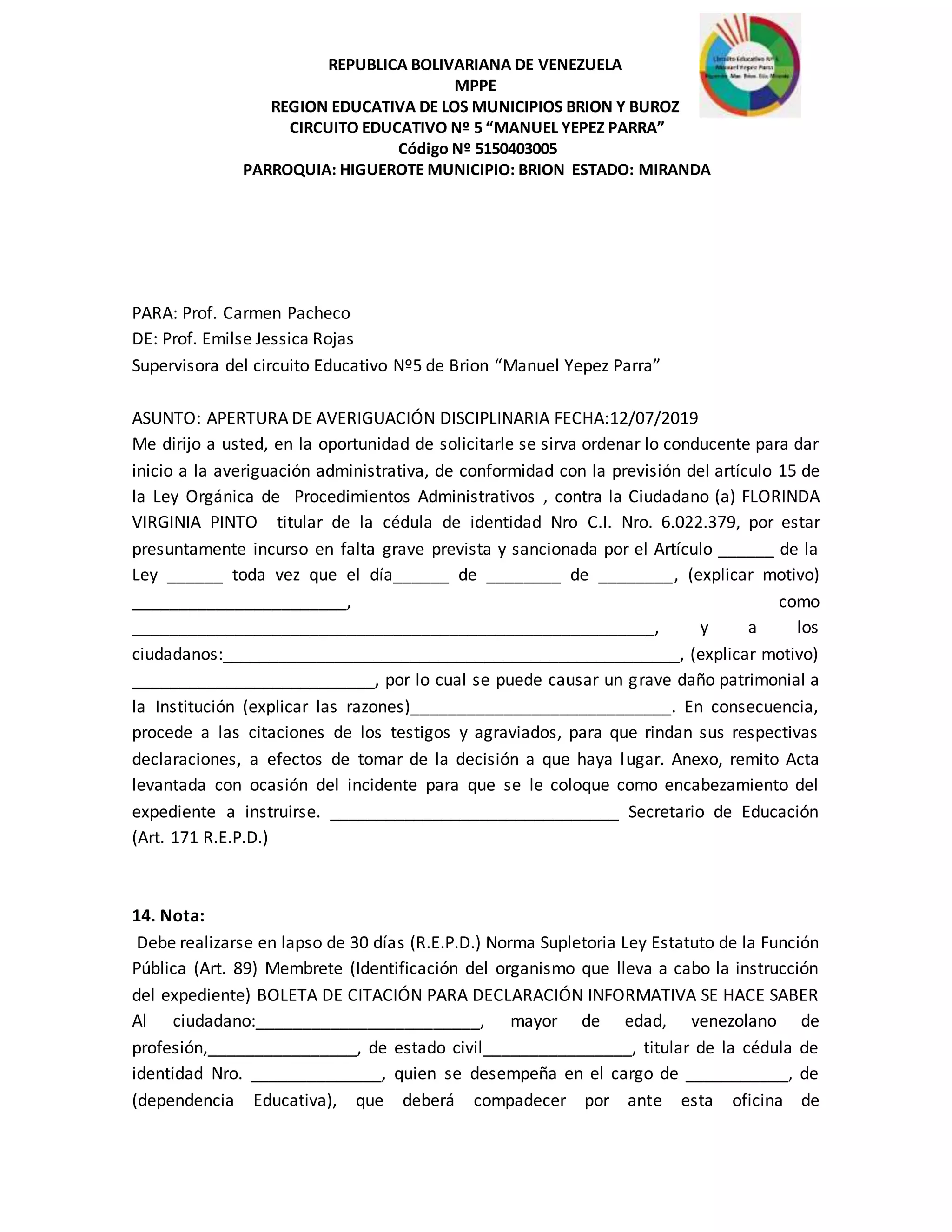 Modelos de actas por incumplimiento | DOCX | Professional School ...