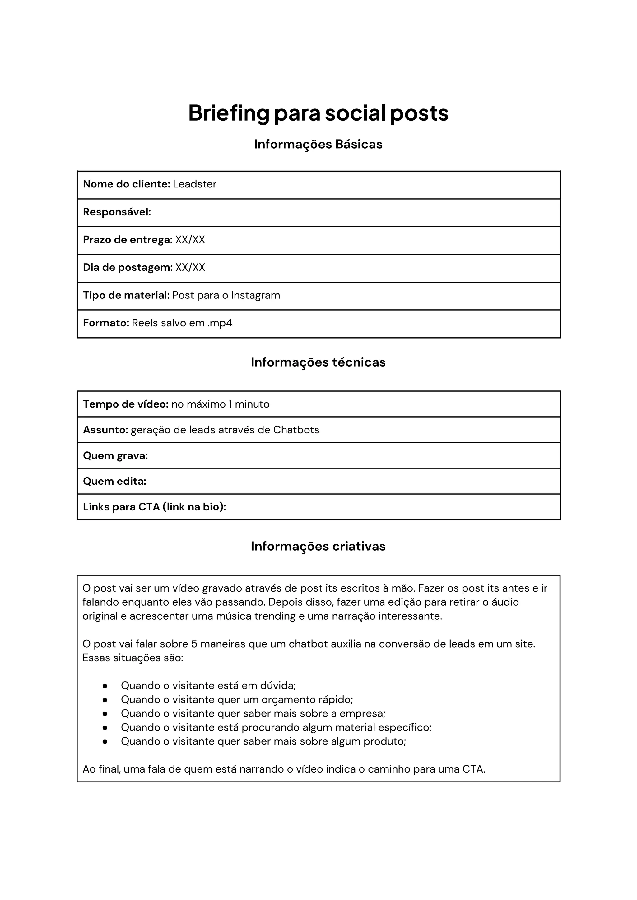 Modelos de Briefing | DOCX