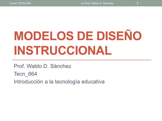 Modelos de diseño instruccional | PPTX