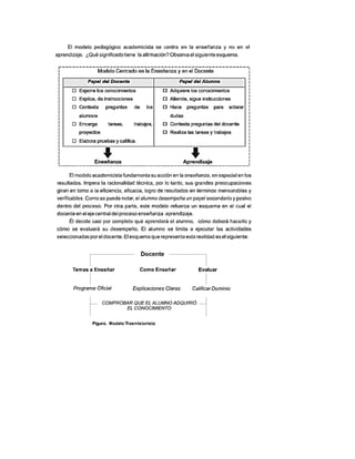 Modelos de enseñanza y modelo de planificacion | PDF