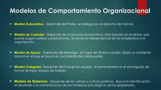Modelos del Comportamiento Organizacional | PPTX