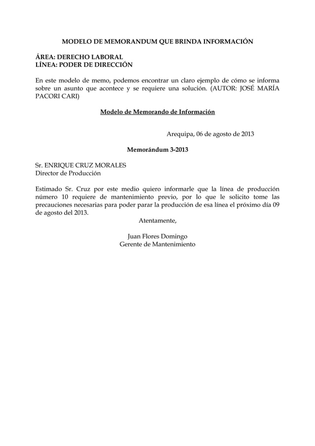 Que Es Un Memo En El Trabajo at Millard Brochu blog