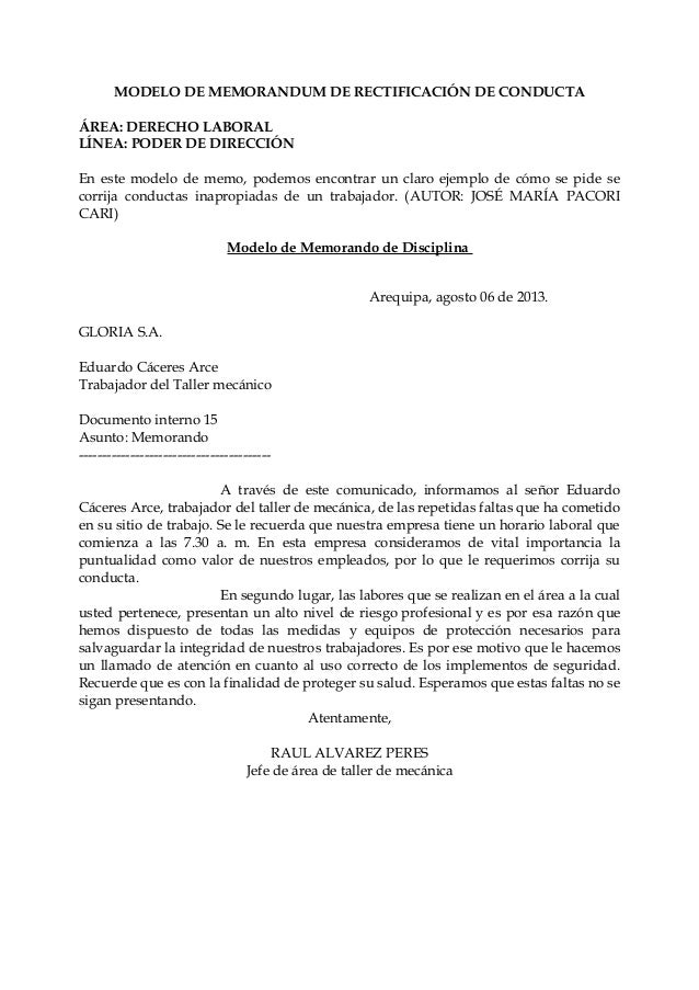 Ejemplos De Memos Para Empleados