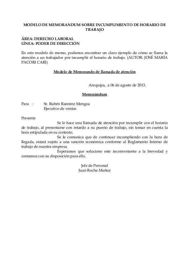 Ejemplos De Memos Para Empleados