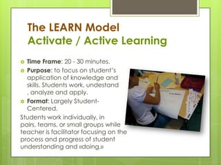 The LEARN and Backwards Design Model | PPTX