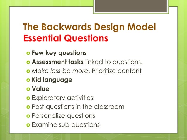 The LEARN and Backwards Design Model