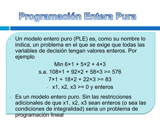 Modelos De Programacion Entera | PPTX