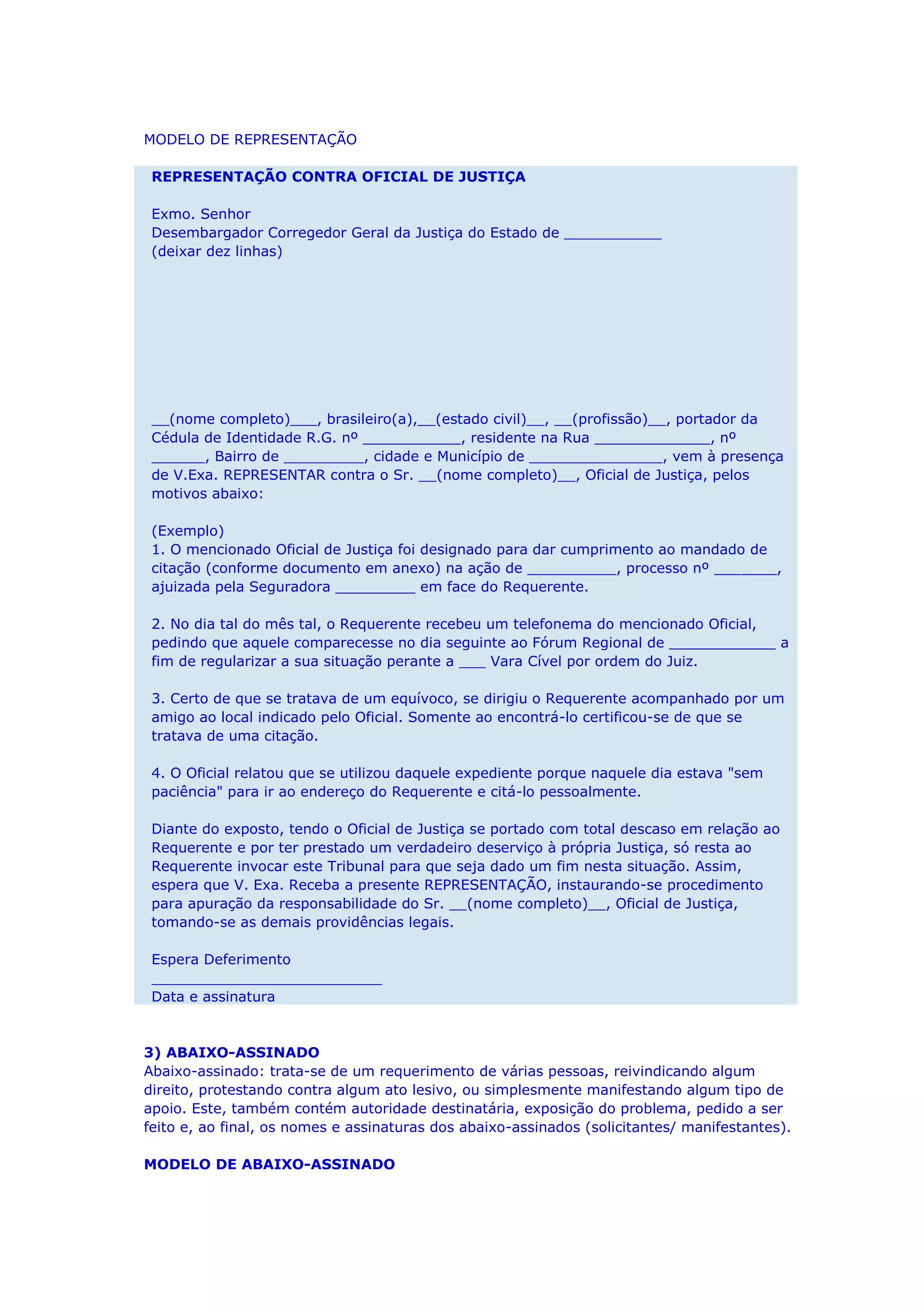 Modelos de requerimento | DOCX