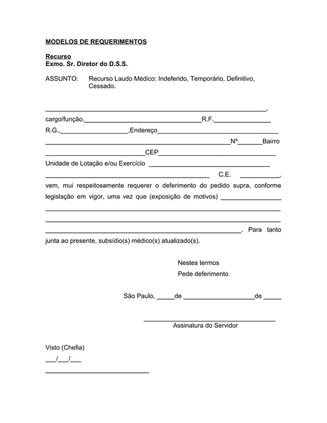 Modelos de requerimentos | PDF