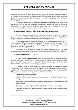 Modelos de terapia ocupacional | PDF