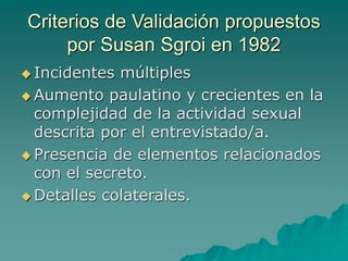 Modelos de valoracion del abuso sexual infantil | PPT