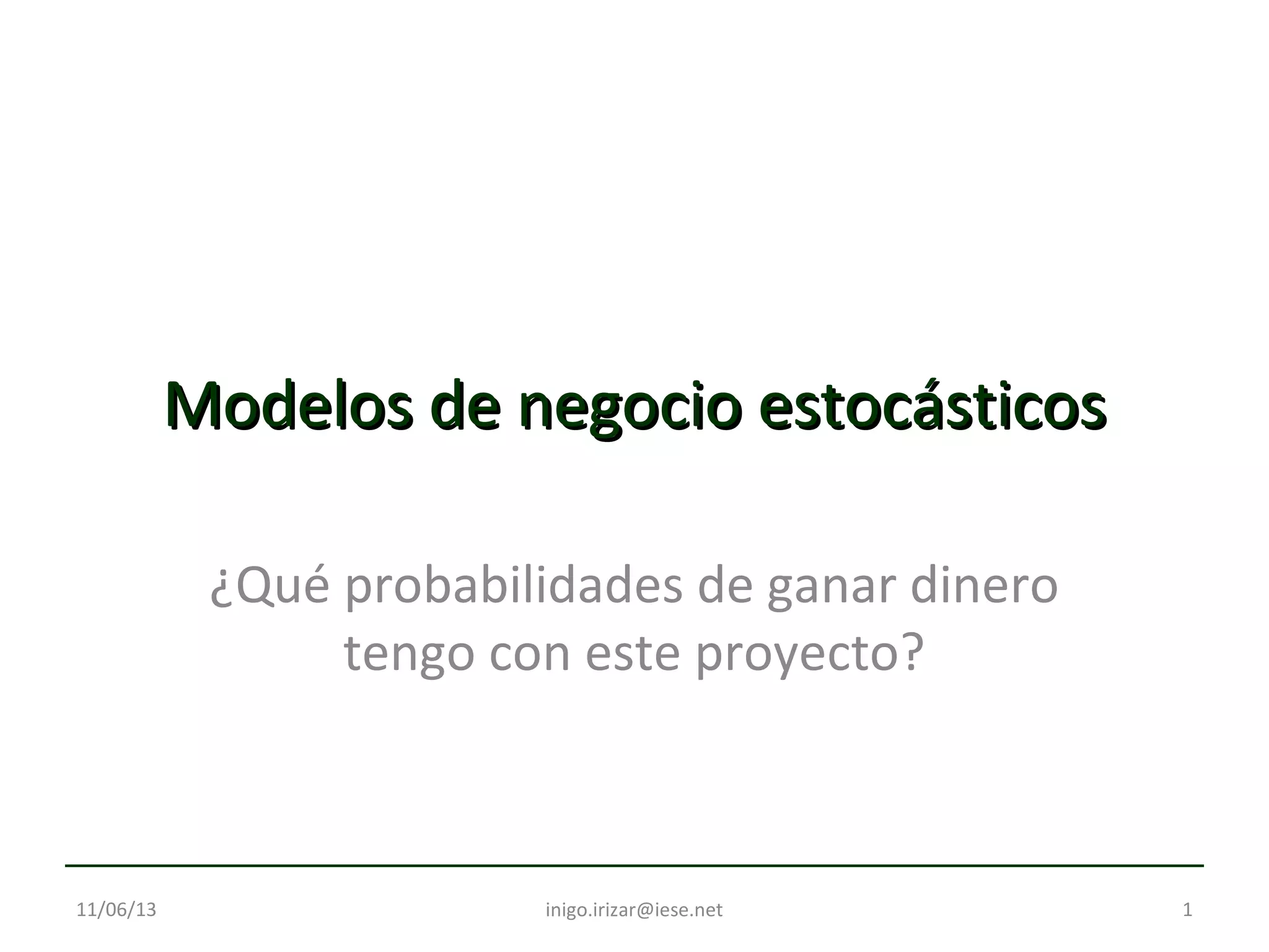 Modelos estocásticos | PPT