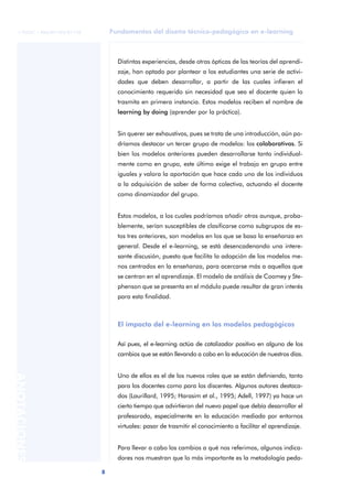 Modelos pedagógicos y e-learning. Fundamentos del diseño técnico ...