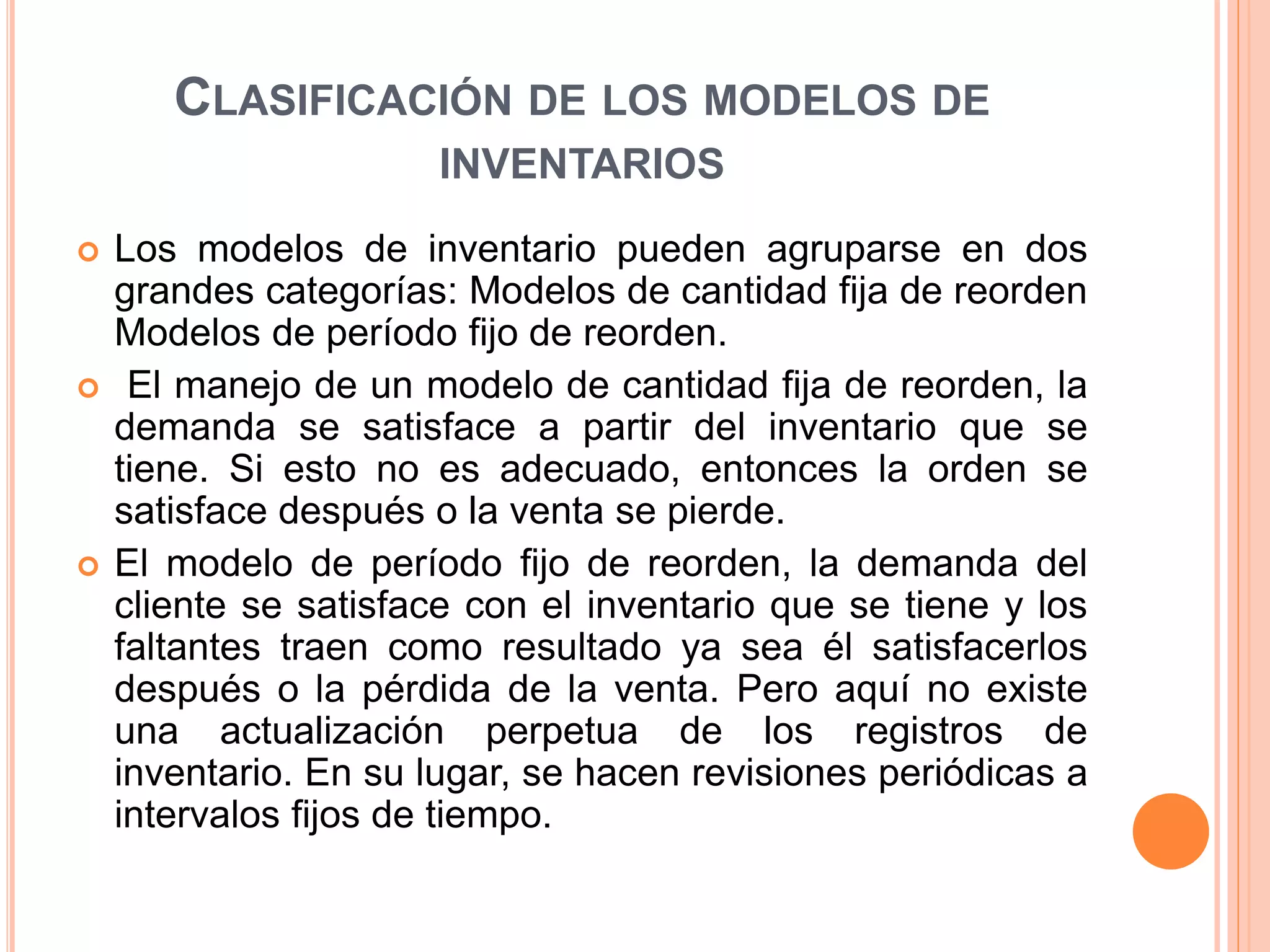 Modelos y sistemas de inventario | PPT