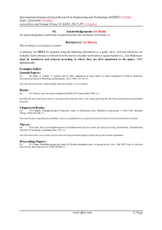 Model paper for paper submission | DOCX