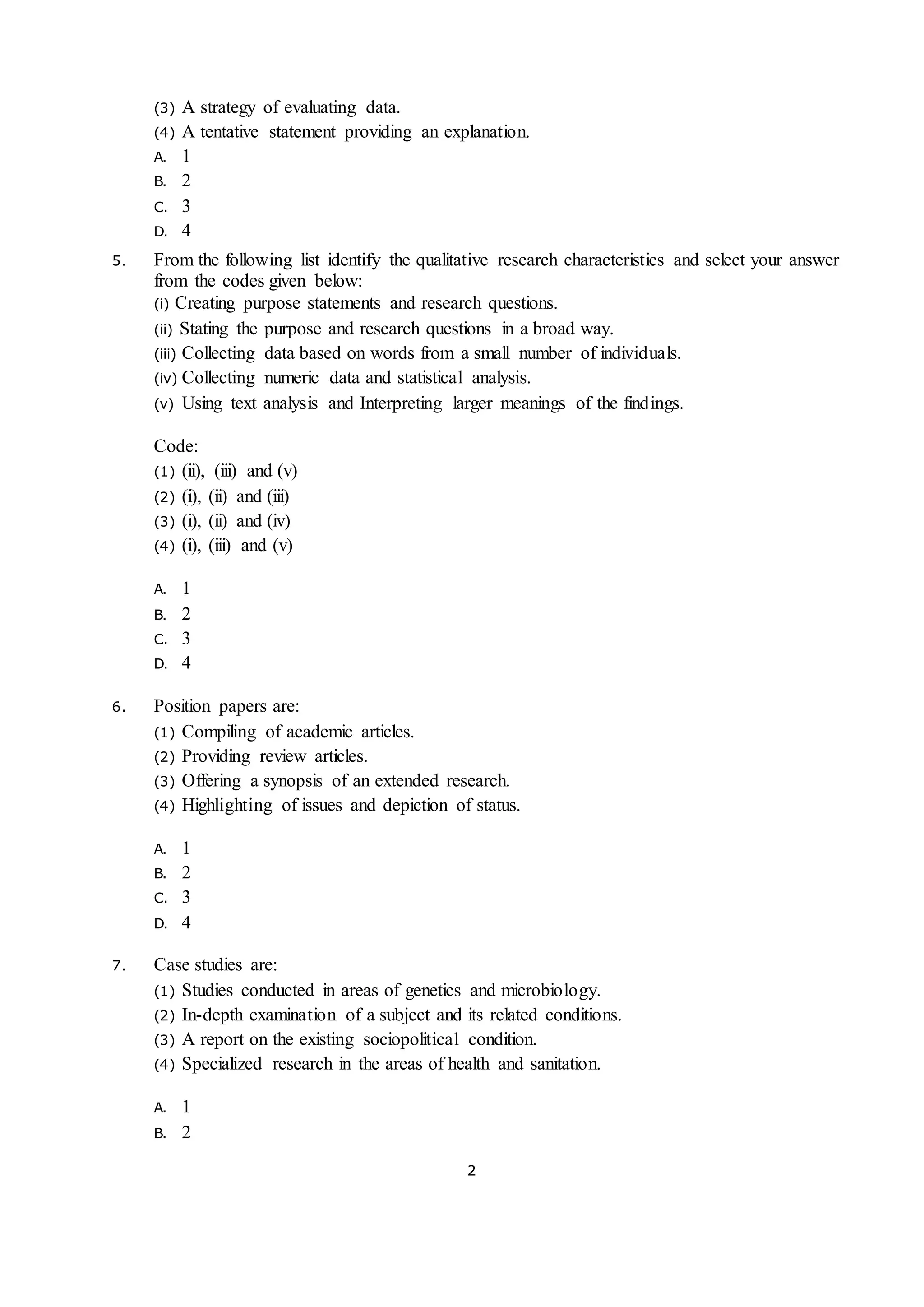 Model paper 2 (UGC NET Paper-1) Questions with Answers | DOCX
