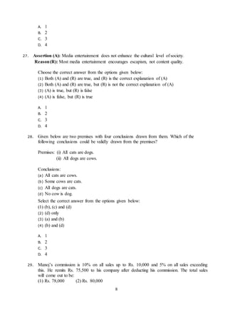 Model paper 2 (UGC NET Paper-1) Questions with Answers | DOCX