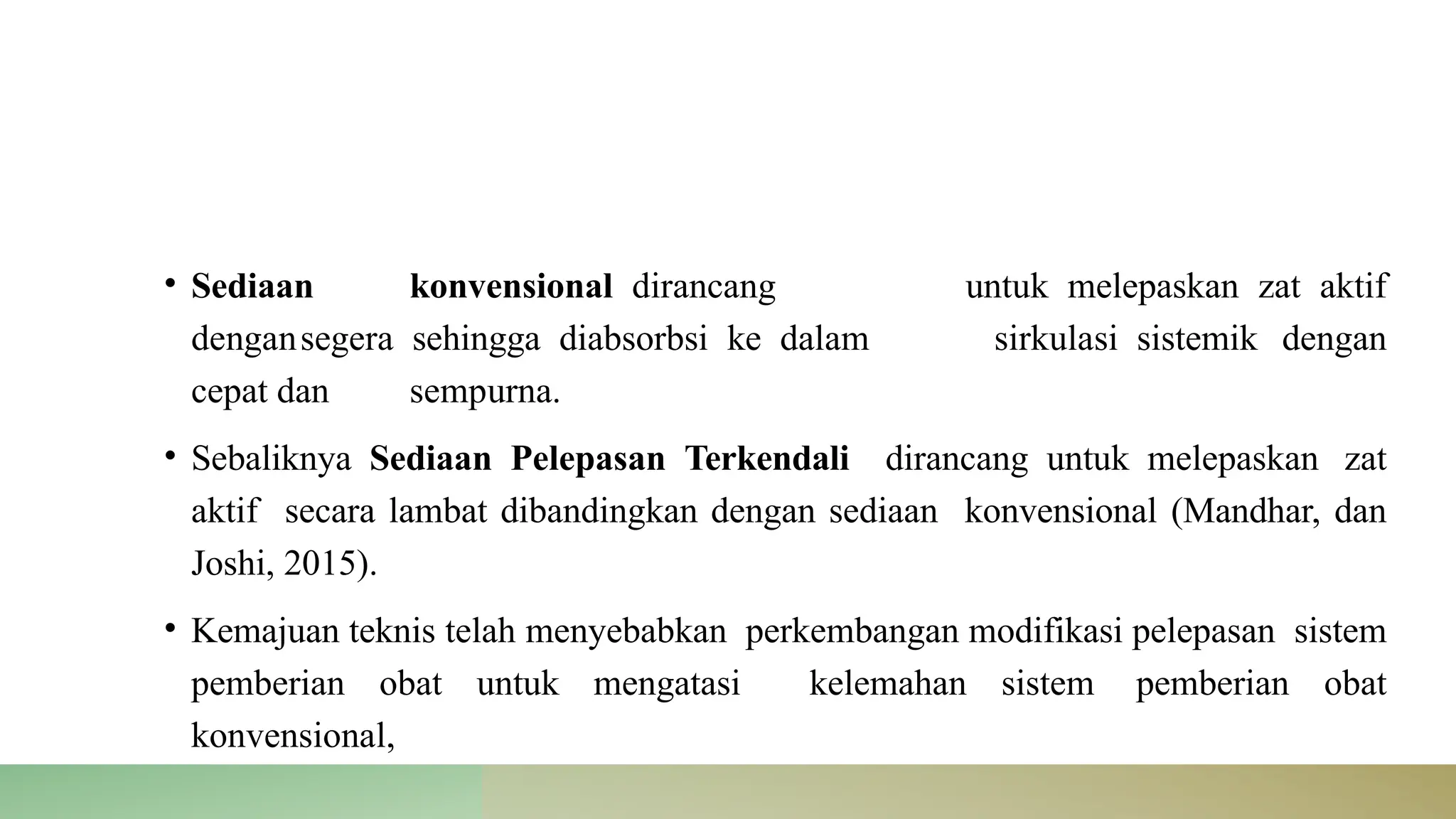 model pelepasan obat konvensional vs terkontrol | PPTX