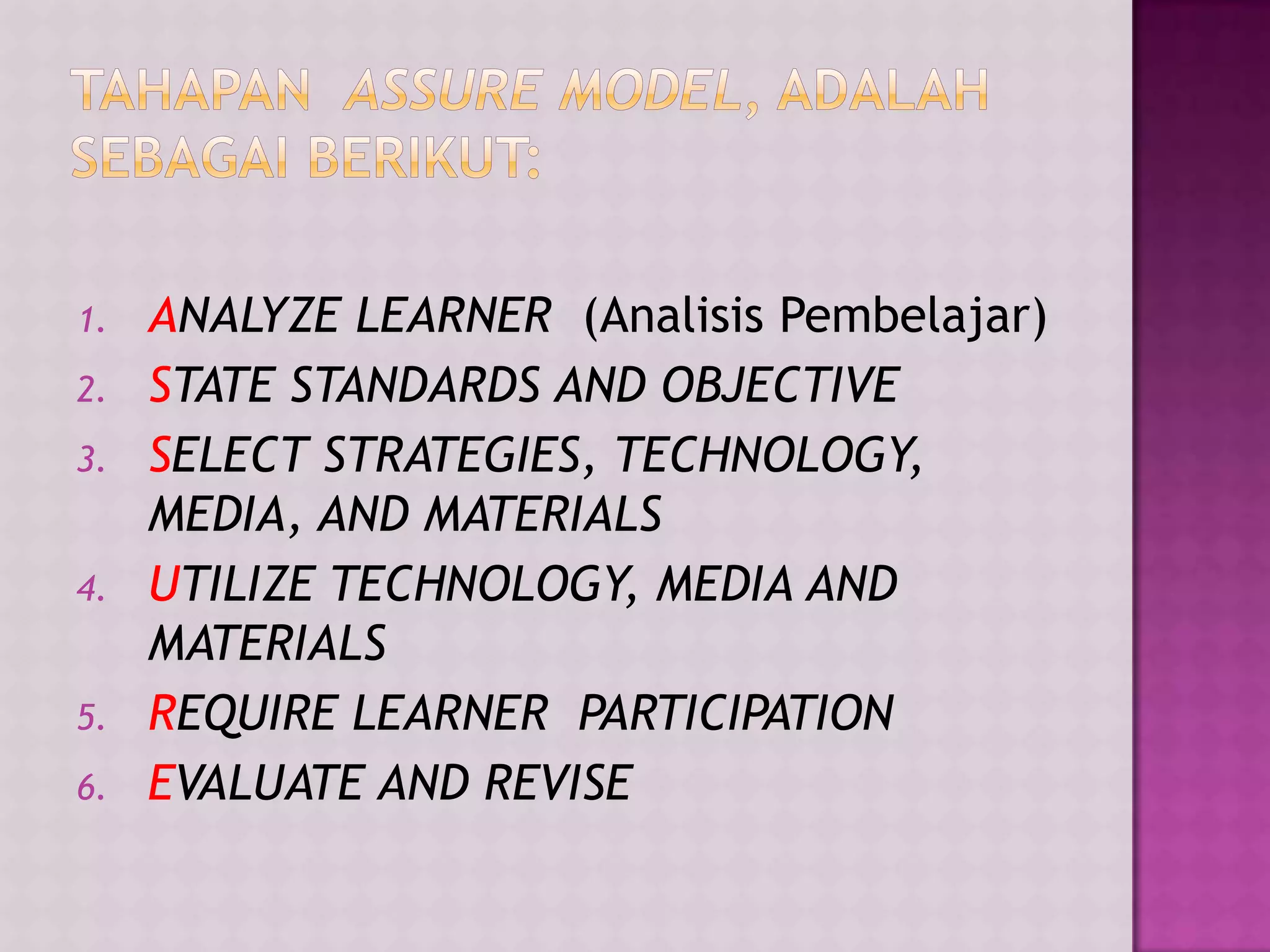 Model pemb assure | PPTX