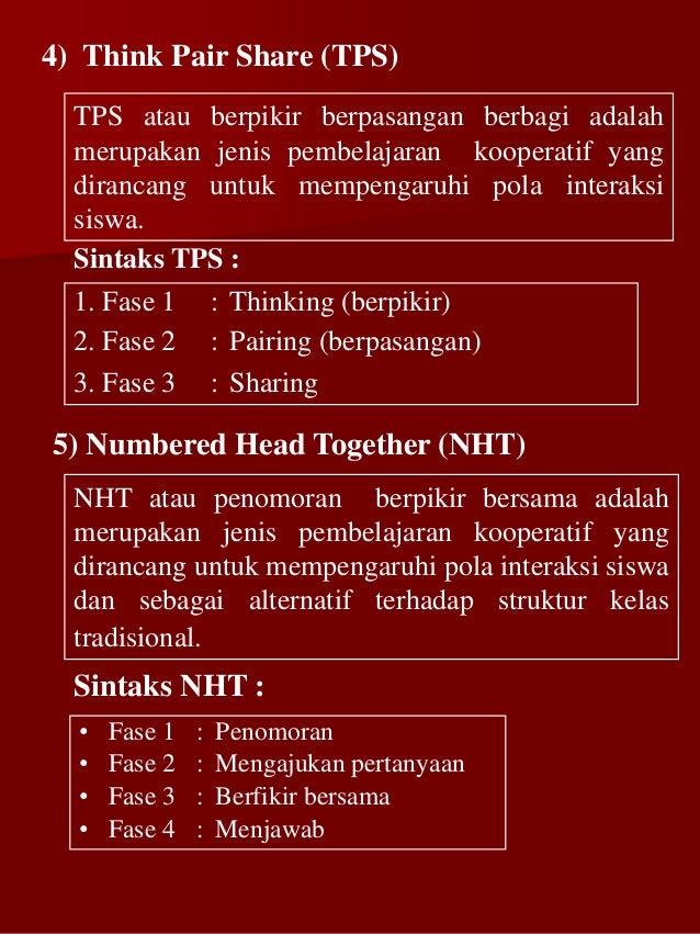 Sintaks Model Pembelajaran Think Pair Share - Seputar Model